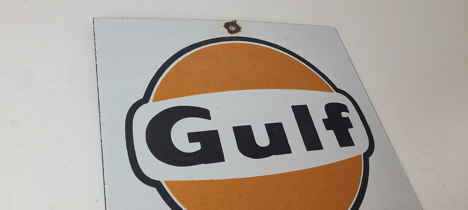 Vintage Gulf Gasoline Sign – Porcelain Octane Type Gas Pump Service ...