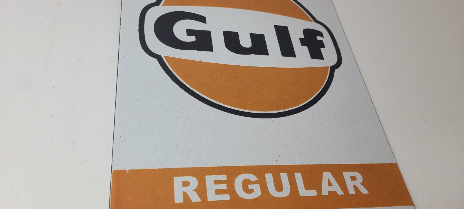 Vintage Gulf Gasoline Sign – Porcelain Octane Type Gas Pump Service ...