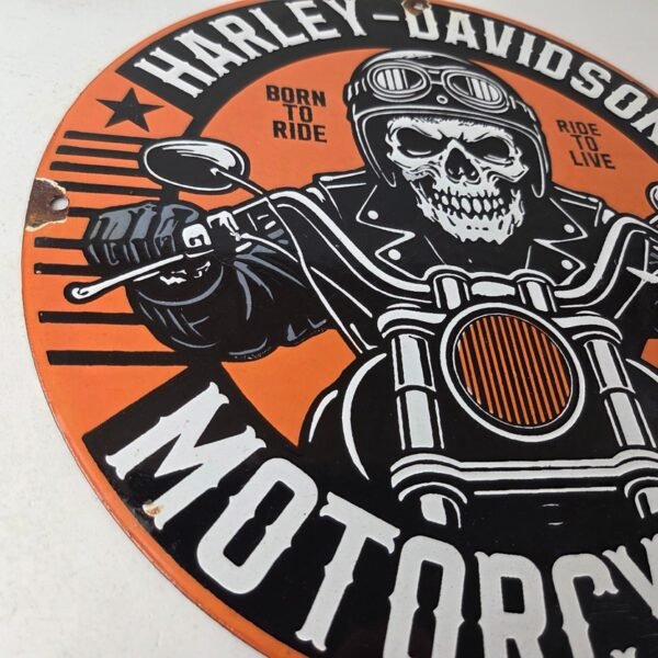 Vintage Harley Davidson Sign – Motorcycles Skull Biker Gas Pump ...