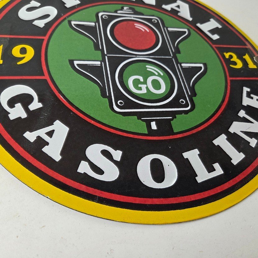 Vintage Signal Gasoline Porcelain Sign – Traffic Light Go Logo Sign ...
